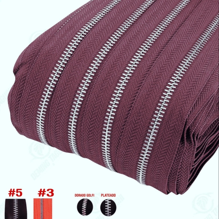 Cierre / cremallera metal importado ROJO VINO #3, #5, codigo 11178 ...