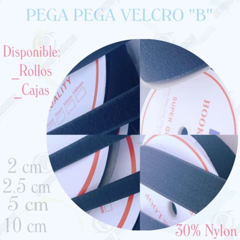 Pega Pega Chino B NEGRO 2cm, 2.5cm, 5cm, 10cm – Velcro Para Confección ...